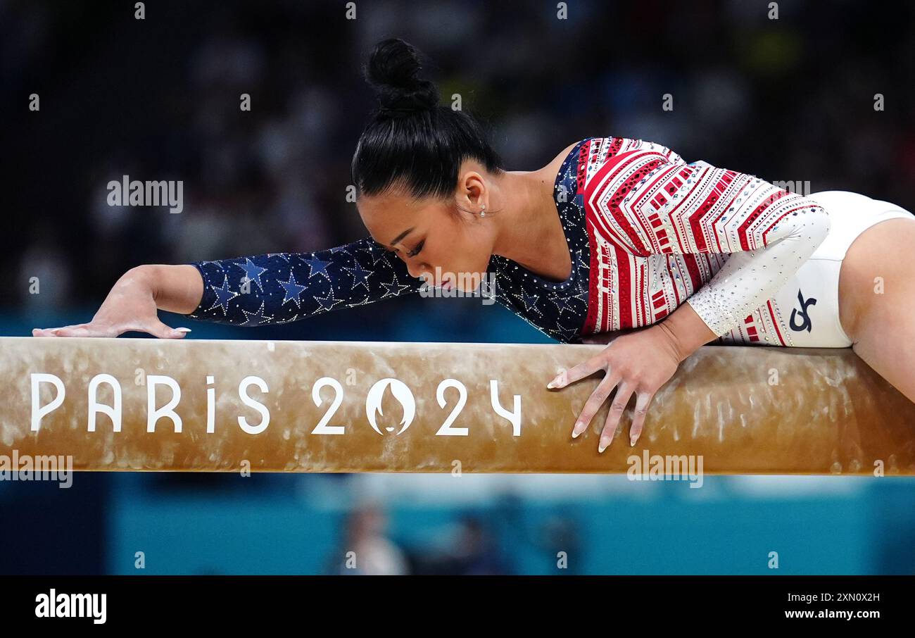 USA's Sunisa Lee performs on the Balance Beam during the artistic ...