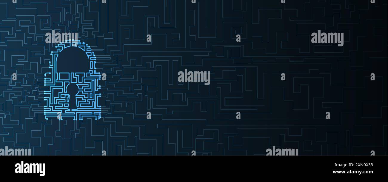Cyber security. Internet technology concept. Privacy safety technology background. Vector art ...
