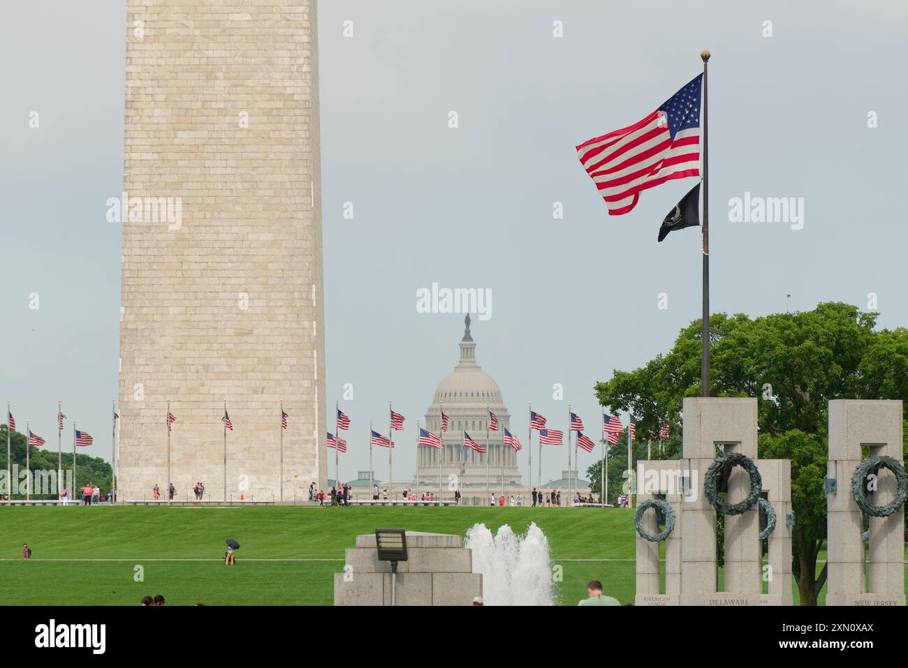 The George Washington Monument in Washington DC with the Capitol ...