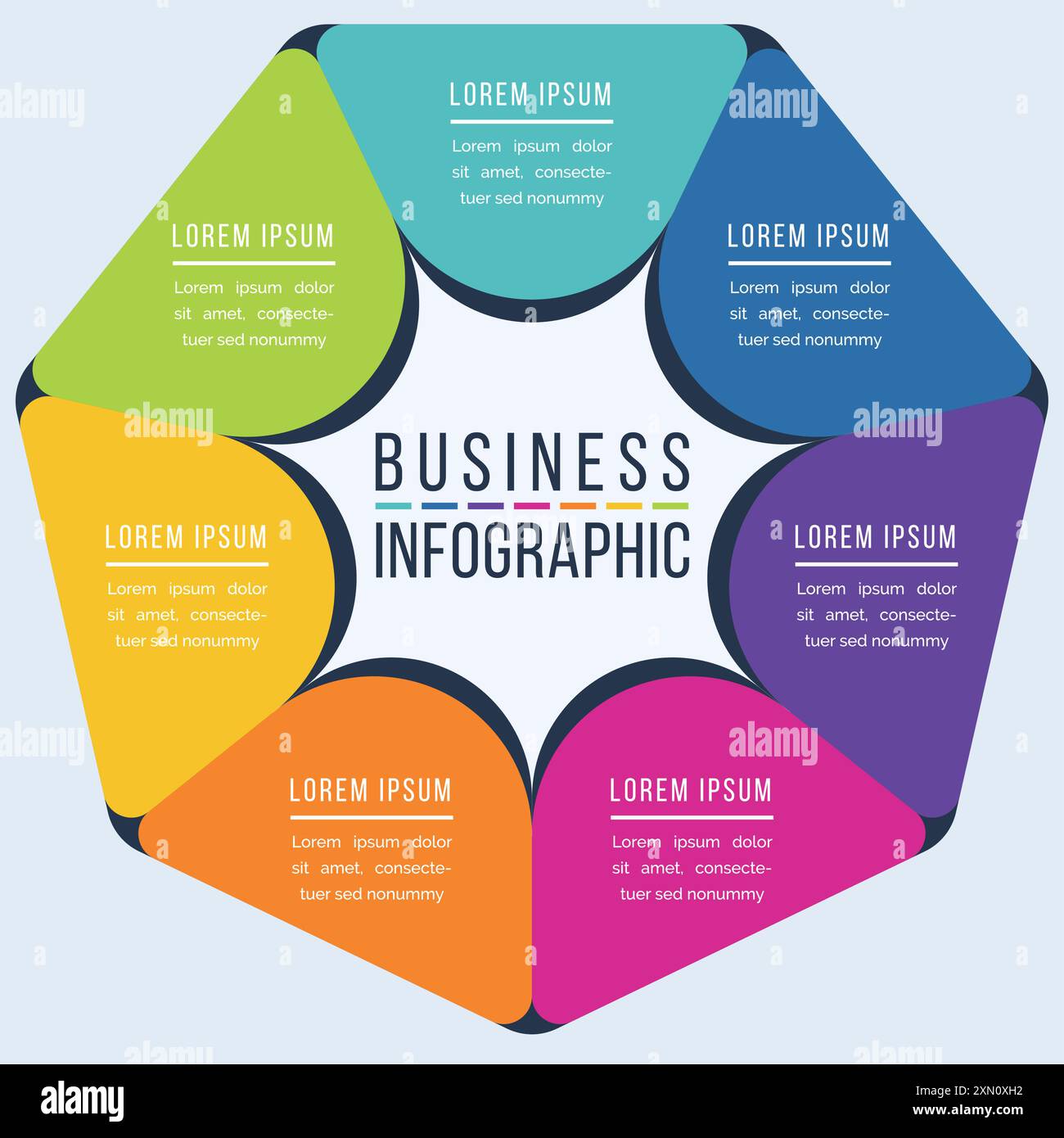 Infographic business information 7 Steps, objects, elements or options ...