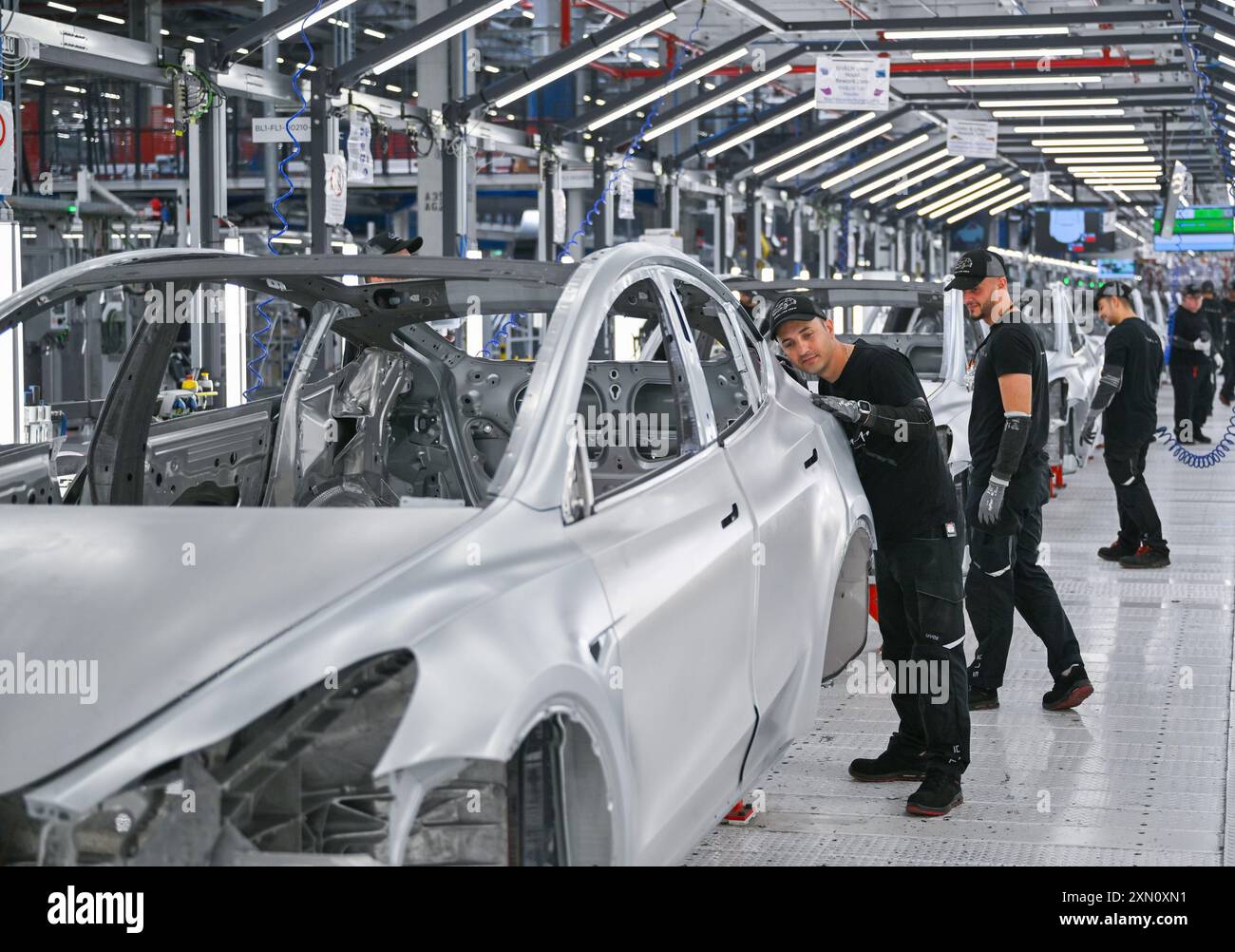 PRODUCTION - 29 July 2024, Brandenburg, Grünheide: Production of the ...