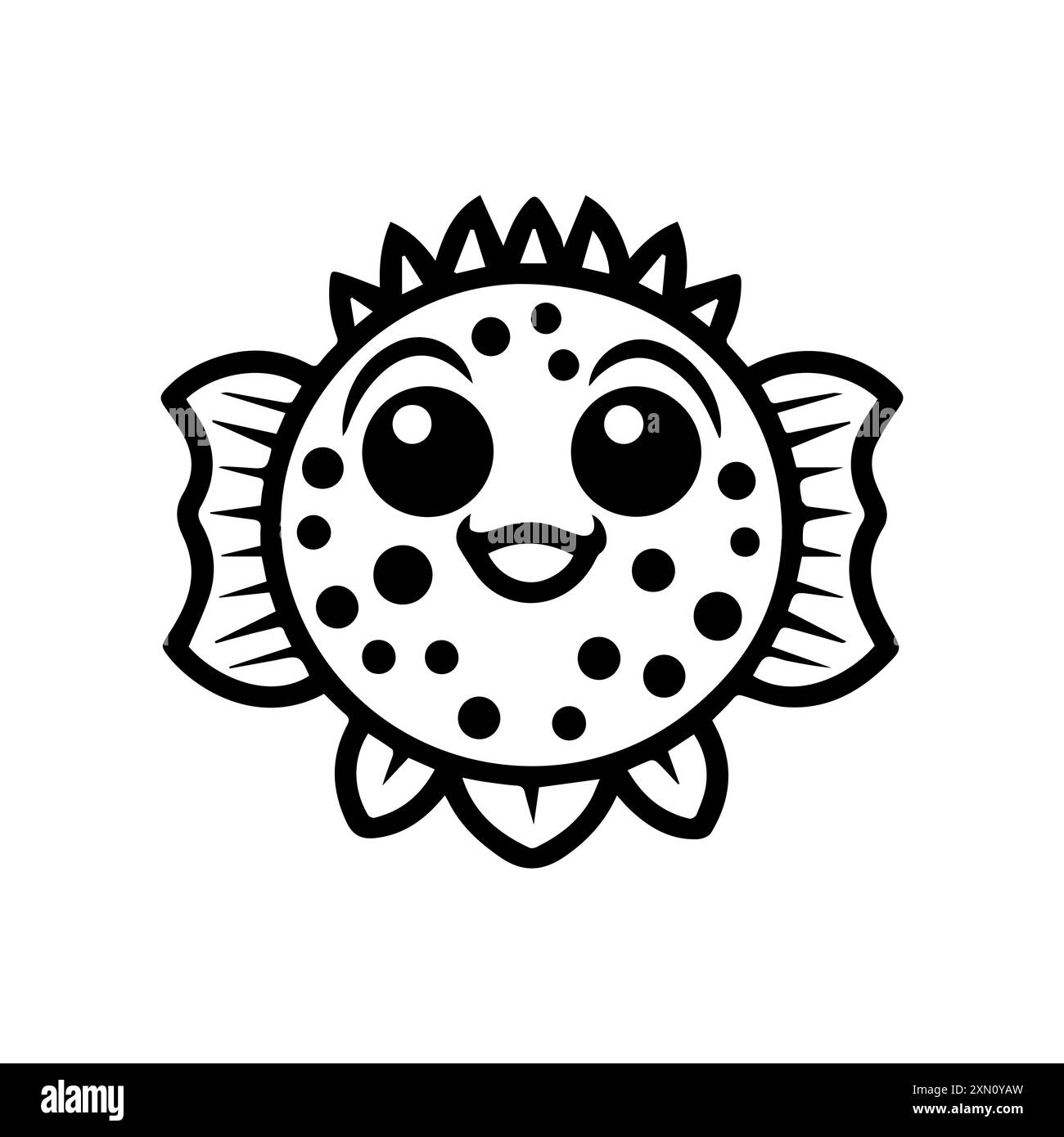 Puffer Fish icon or modern line symbol. Vector line art and icon design ...