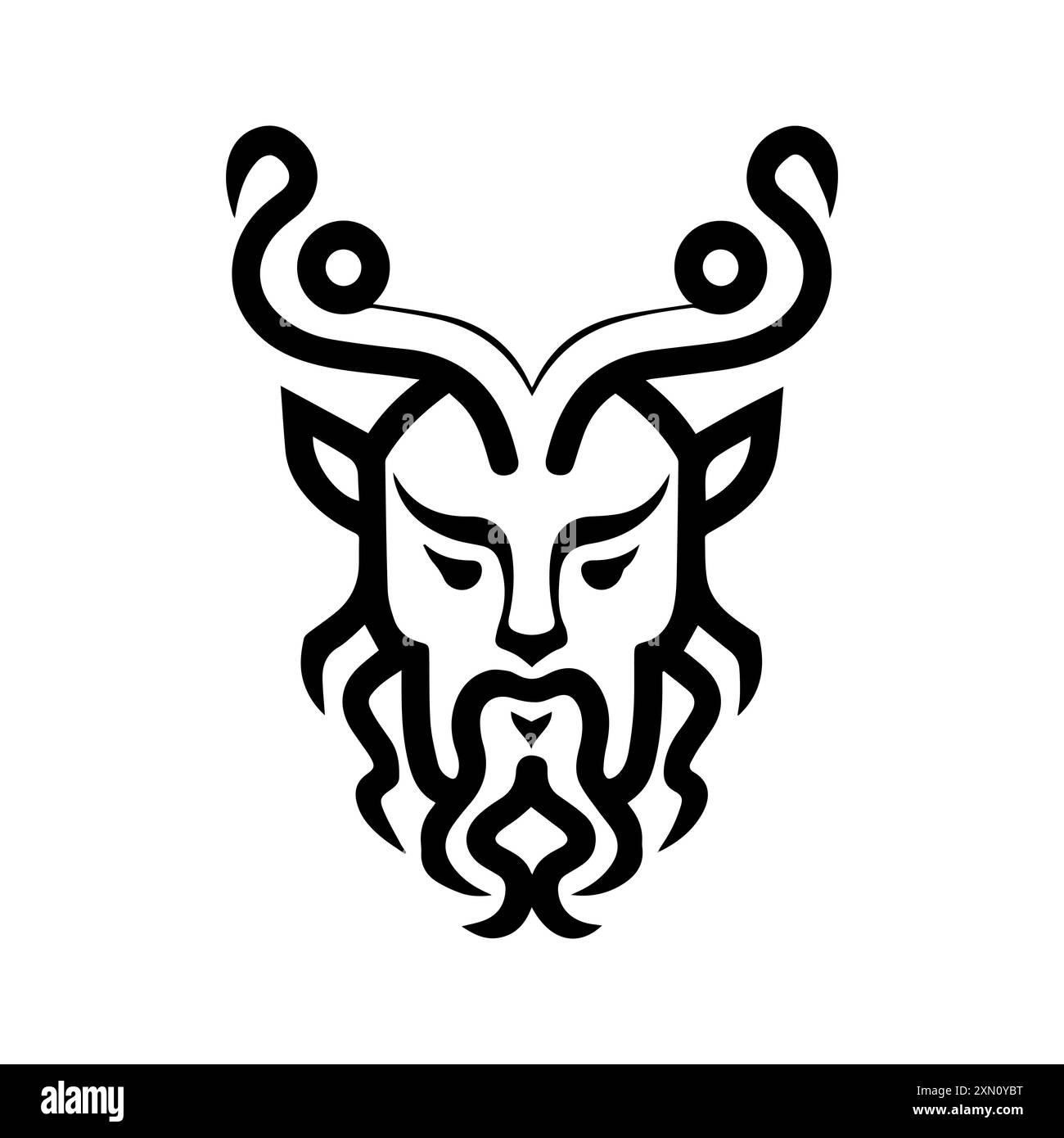Satyr Icon Or Modern Line Symbol Vector Line Art And Icon Design With Bold Outline Black And