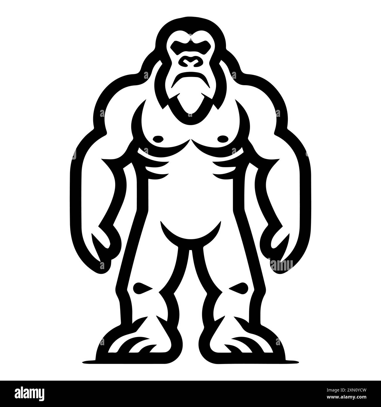 Bigfoot icon or modern line symbol. Vector line art and icon design ...