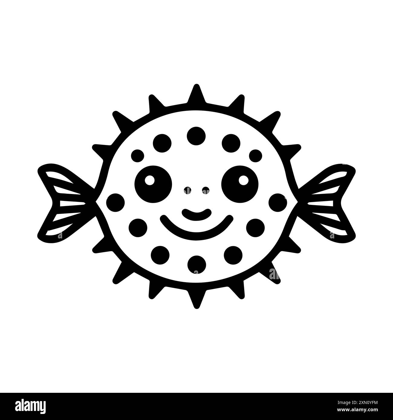Puffer Fish icon or modern line symbol. Vector line art and icon design ...