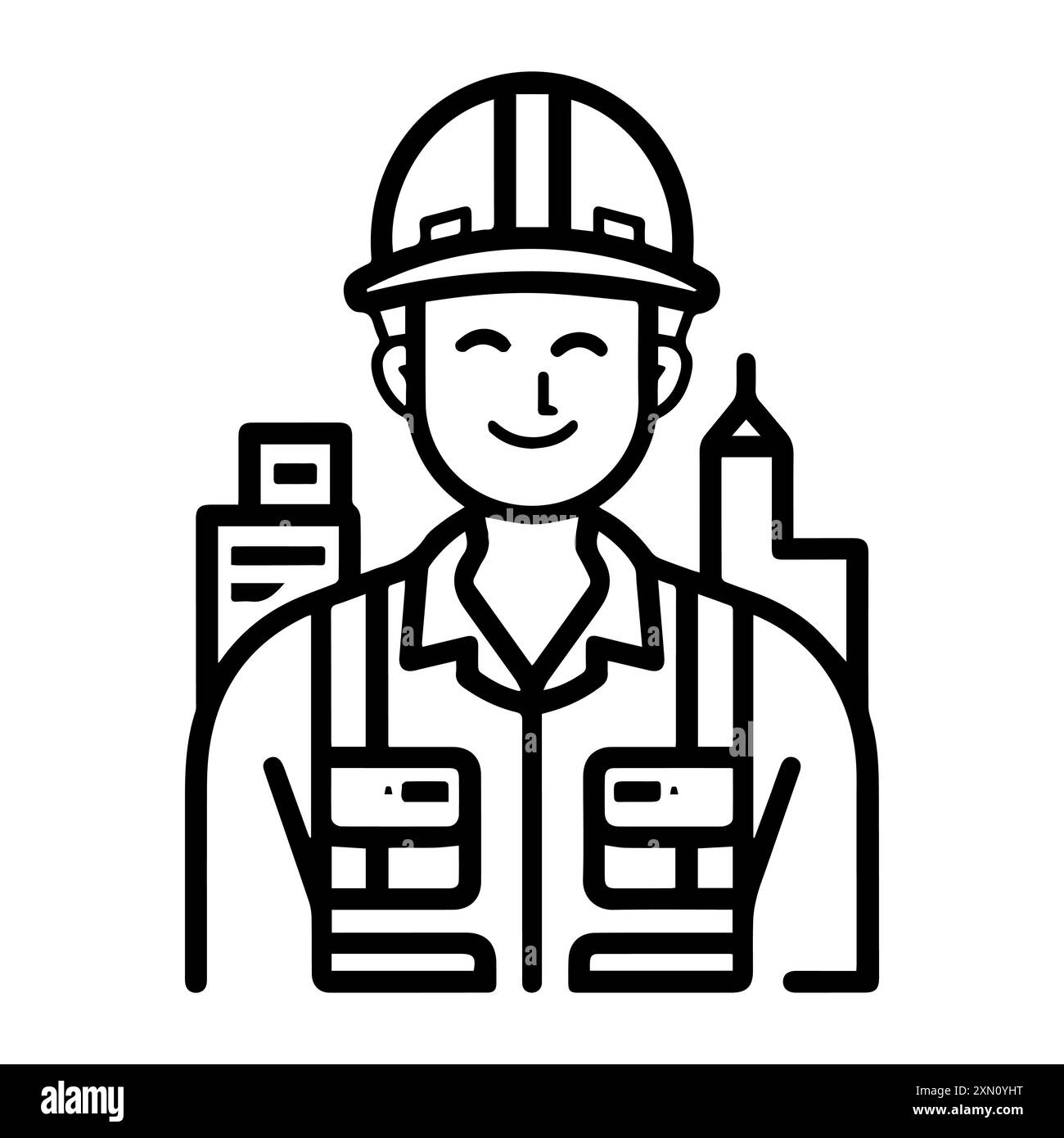 Engineer working on blueprint Black and White Stock Photos & Images - Alamy