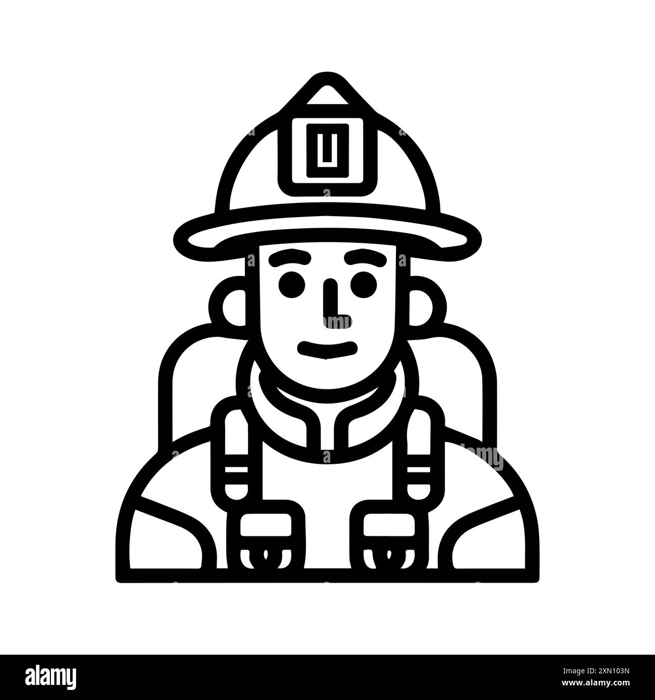 Firefighter icon or modern line symbol. Vector line art and icon design ...