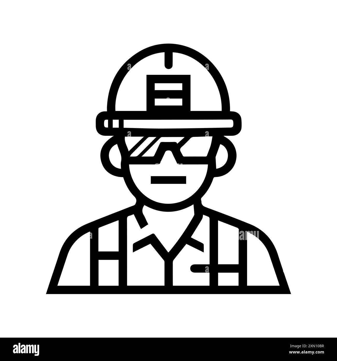 Engineer icon or modern line symbol. Vector line art and icon design ...