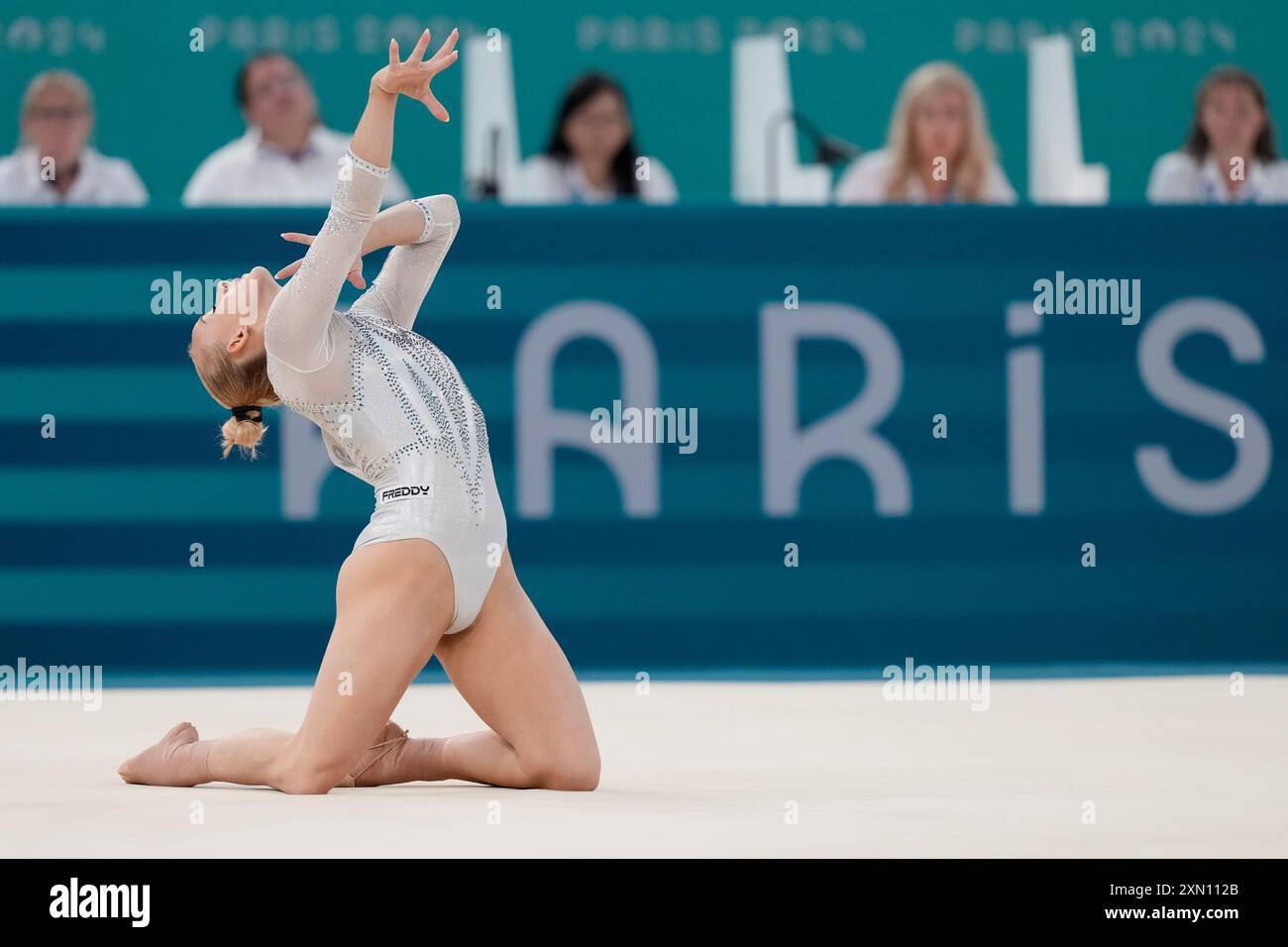 Alice D'Amato, of Italy, performs on the floor during the women's ...