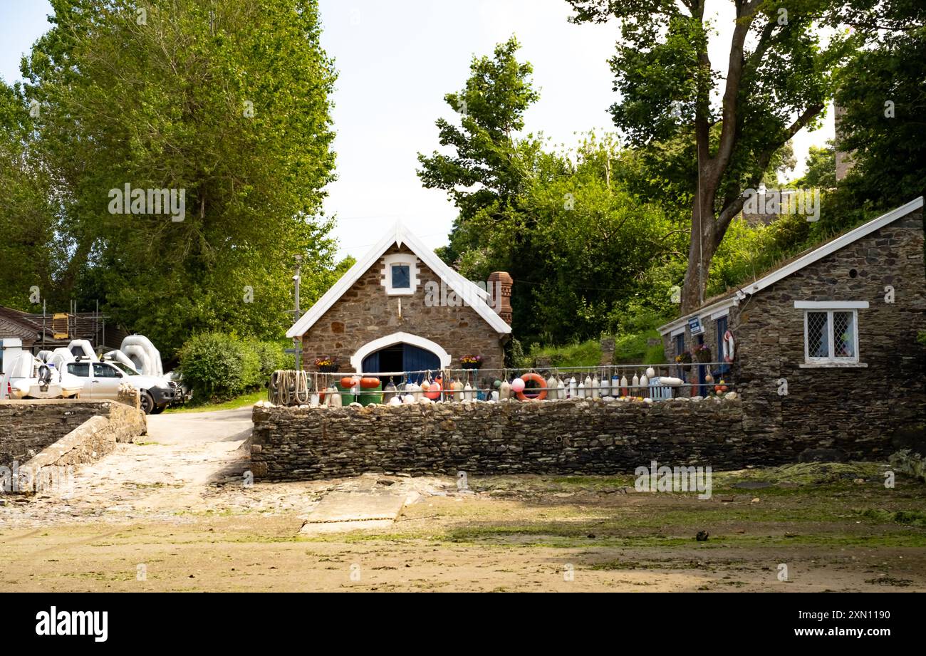 Front on view of the Harbour Masters house in Watermouth harbour Stock ...