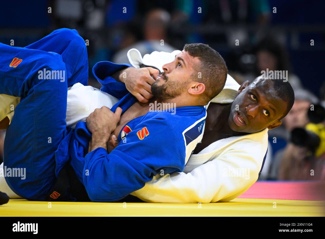 Alpha Oumar Djalo ( FRA ) vs Abdelrahman Abdelghany ( EGY ), Judo, Men -81 kg during the Olympic ...