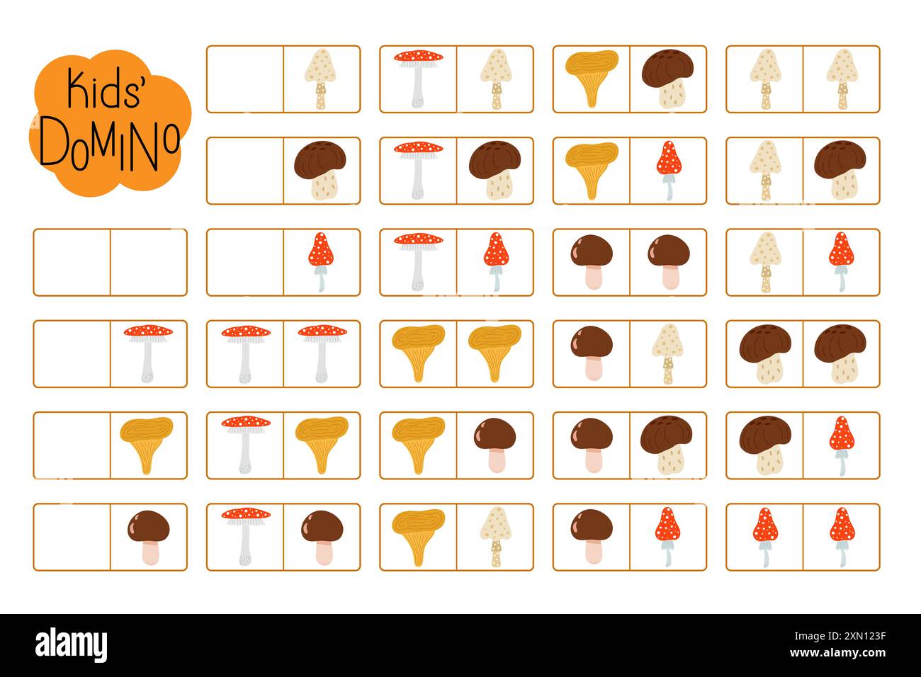 Domino for kids, learning autumn vocabulary fun educational activity ...