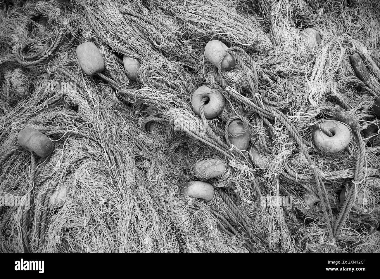 Tangled fish nets Black and White Stock Photos & Images - Alamy