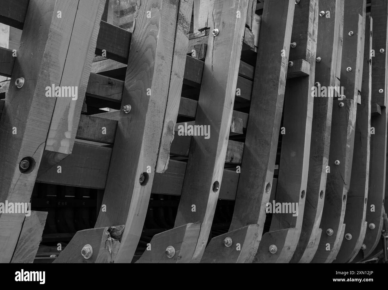 Boat wooden hull texture detail Black and White Stock Photos & Images ...
