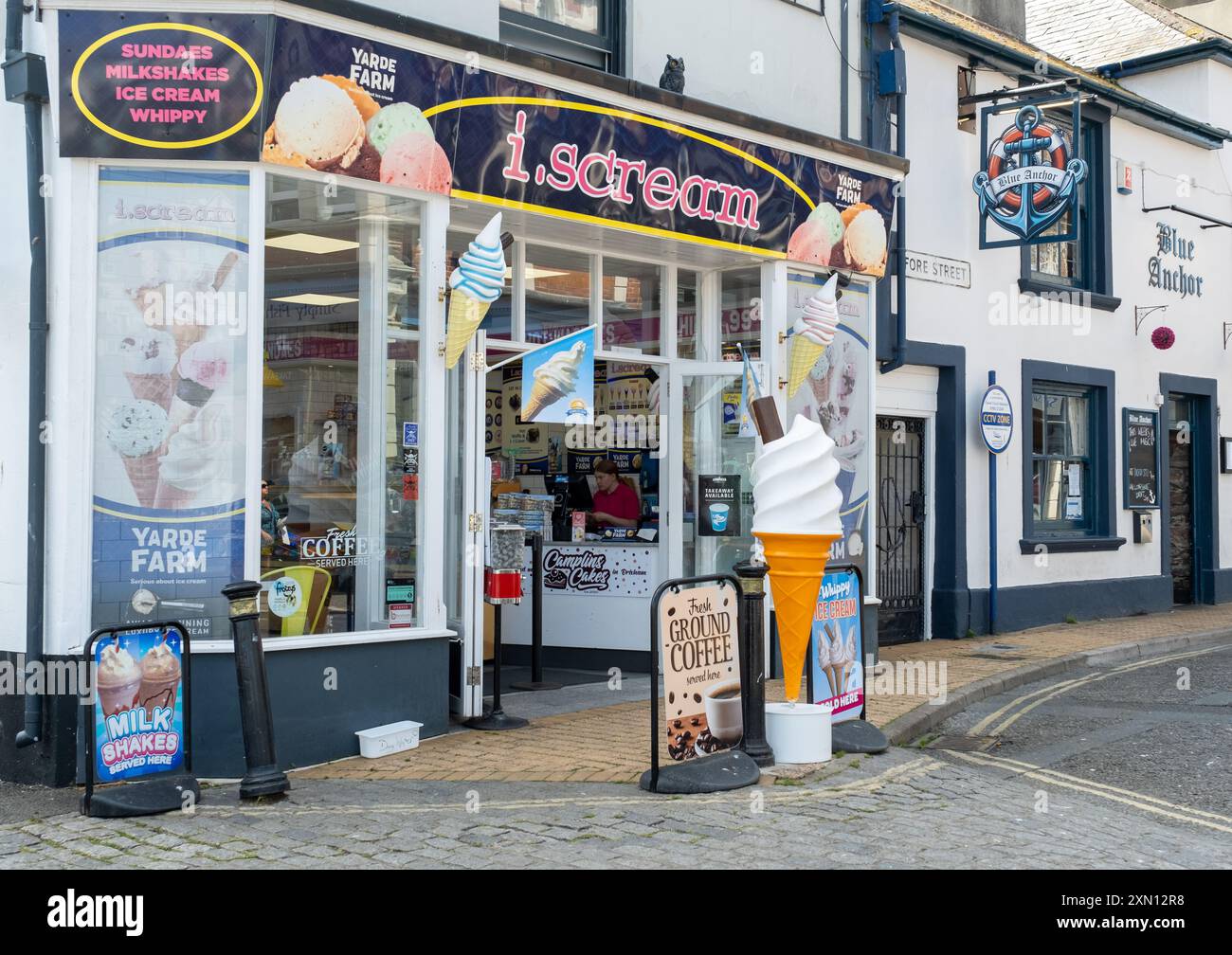The exterior of the i.Scream ice cream seller in the seaside town of ...