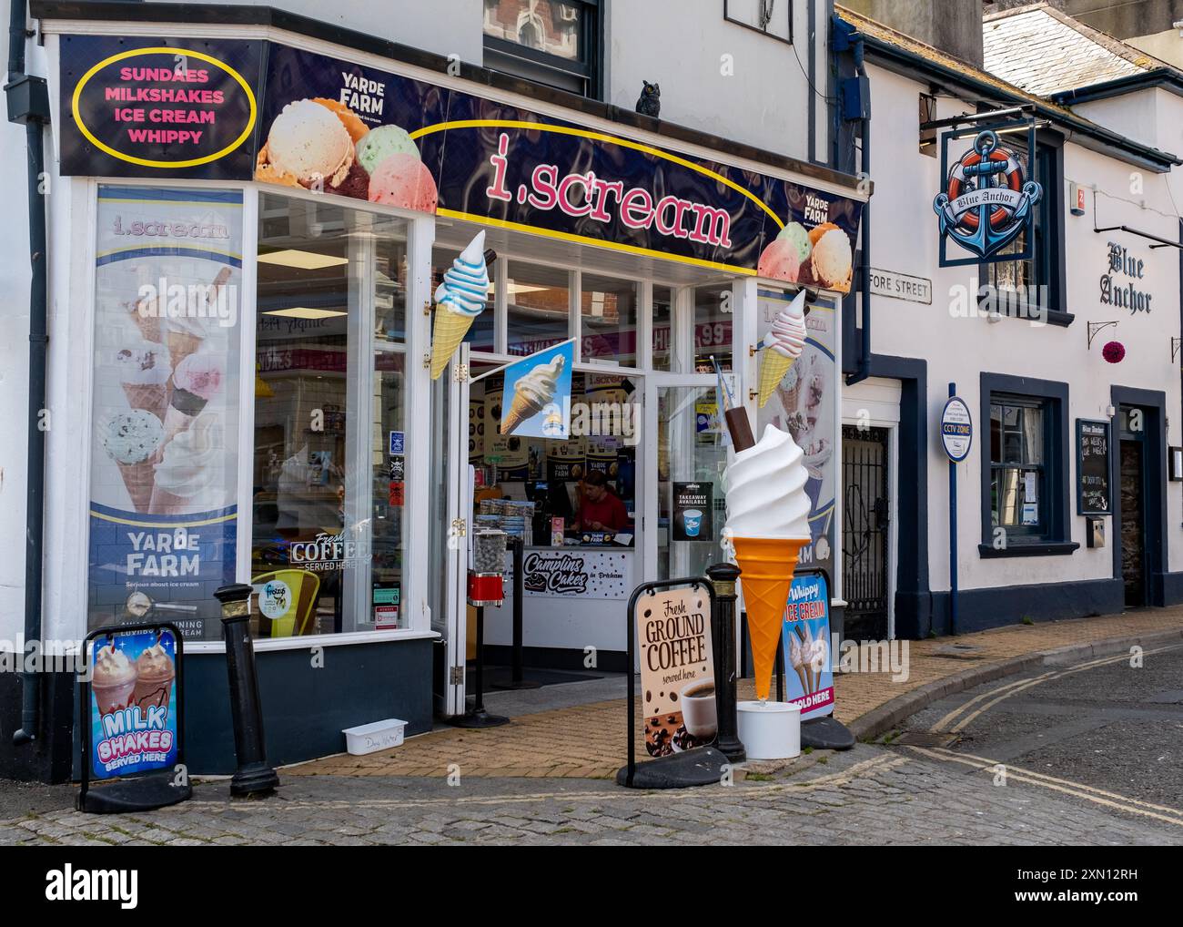 The exterior of the i.Scream ice cream seller in the seaside town of ...