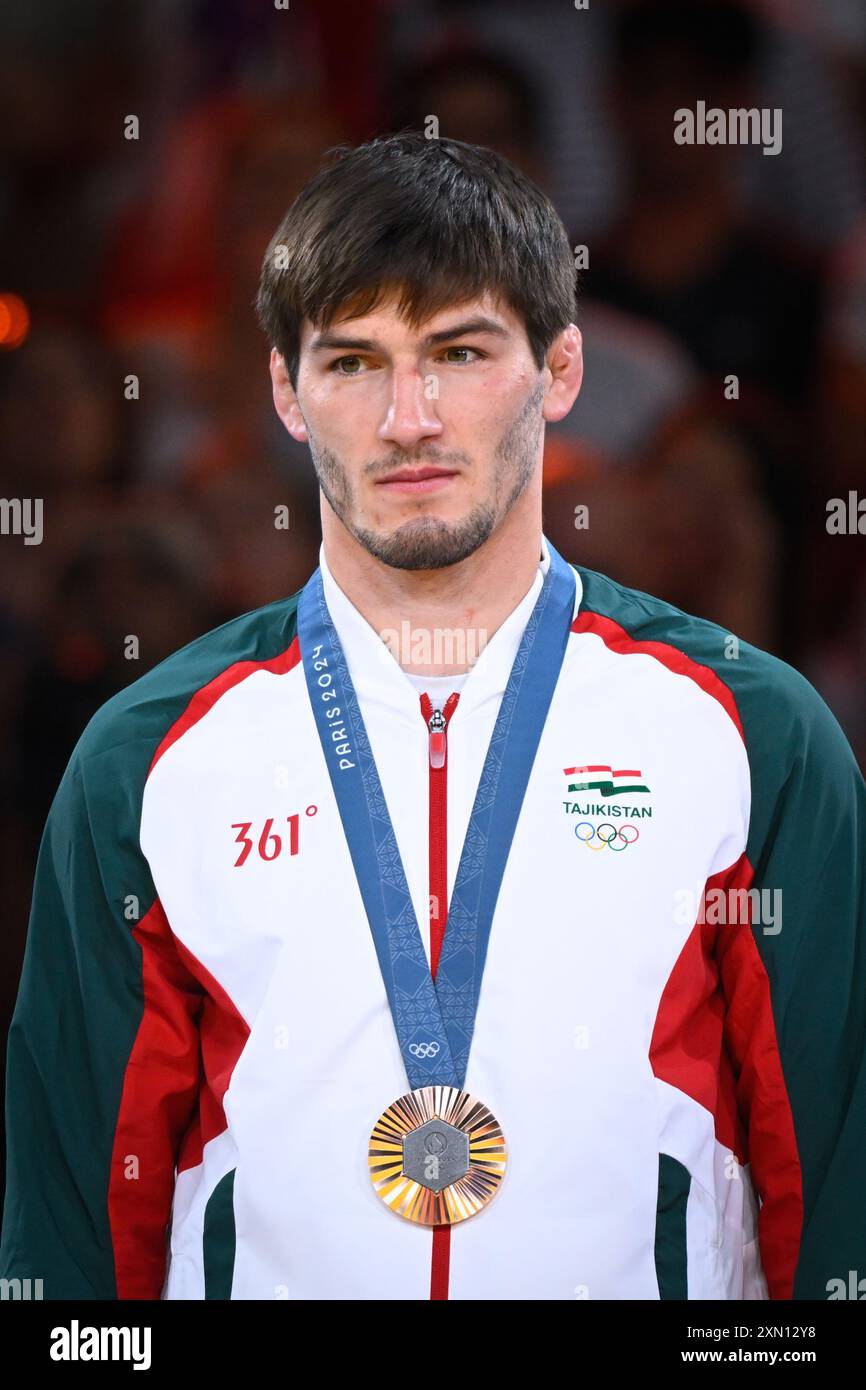 Somon Makhmadbekov ( TJK ) Bronze medal, Judo, Men -81 kg during the ...