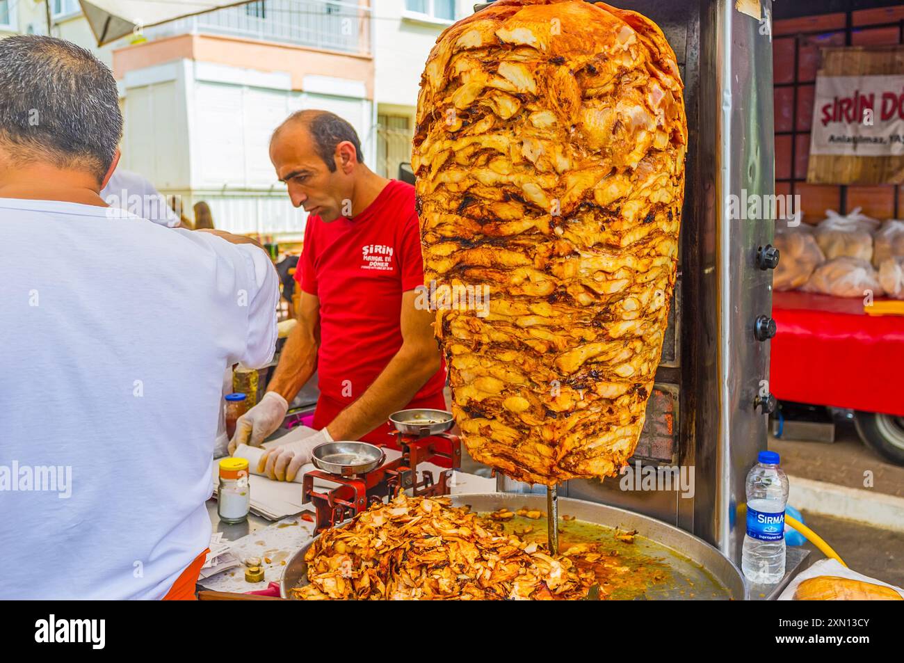 ANTALYA, TURKEY - MAY 13, 2017: The popular Turkish street food - doner ...