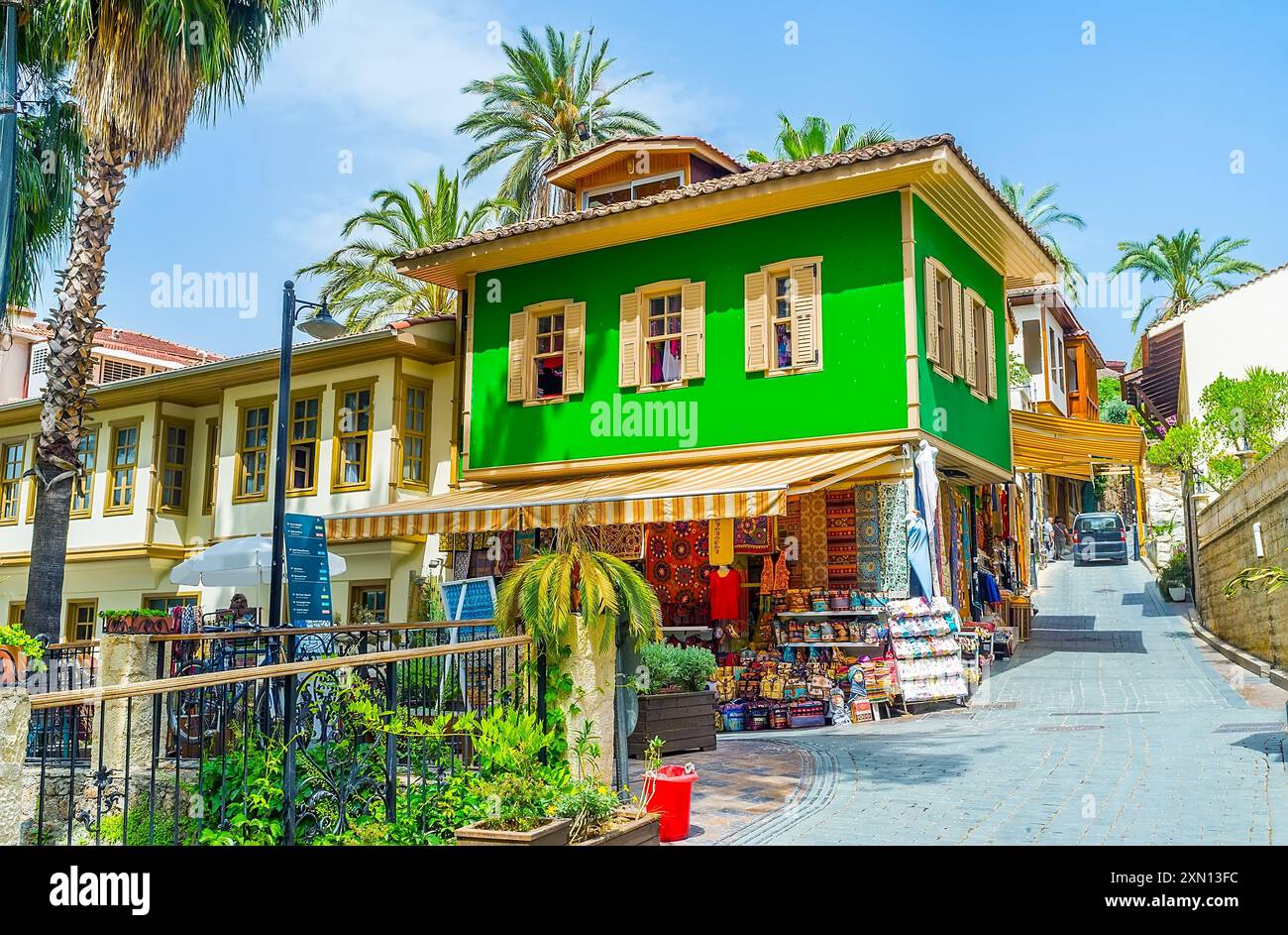 The souvenir store with local handicrafts in traditional Turkish house ...