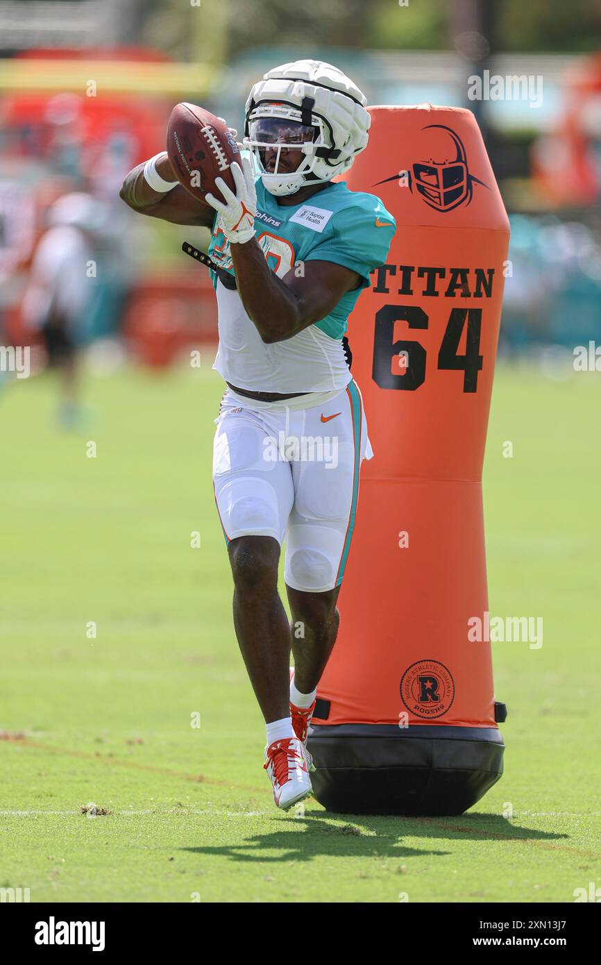 Miami Gardens, FL USA; Miami Dolphins safety Mark Perry (38) catches a ...