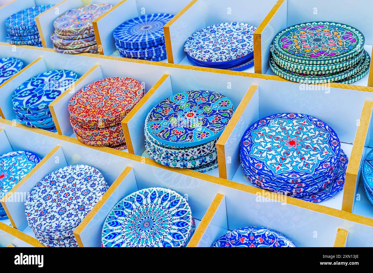 The Turkish hot pot holders with traditional Islamic patterns, Antalya ...