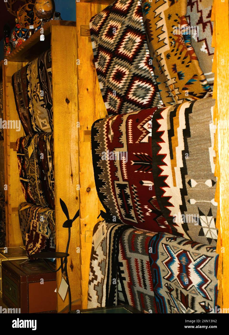 Navajo weaving display and sale Stock Photo - Alamy