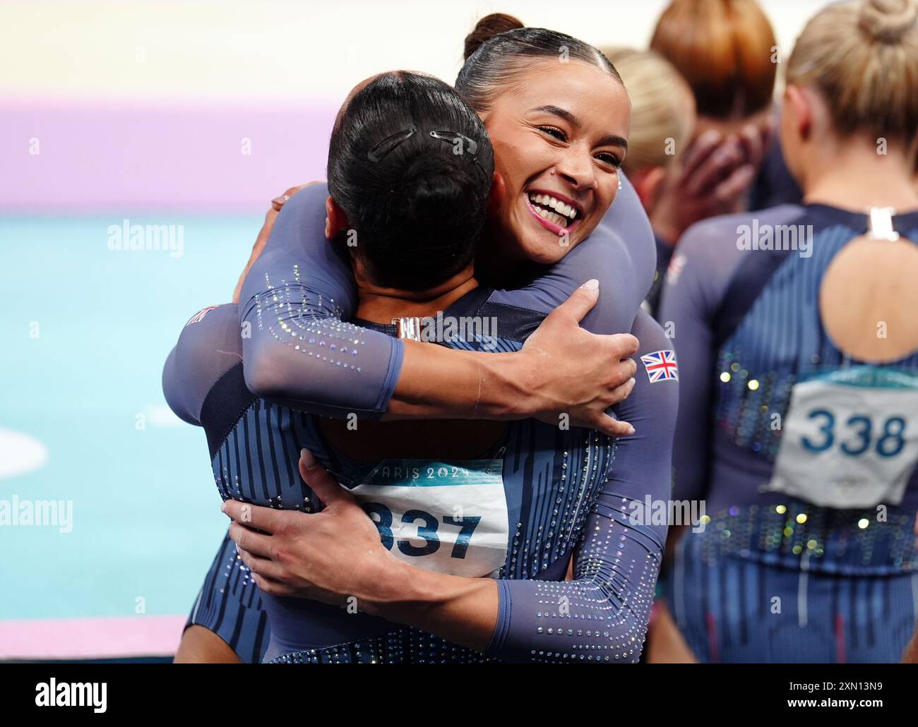 Great Britain's Georgia-Mae Fenton with Rebecca Downie following the ...