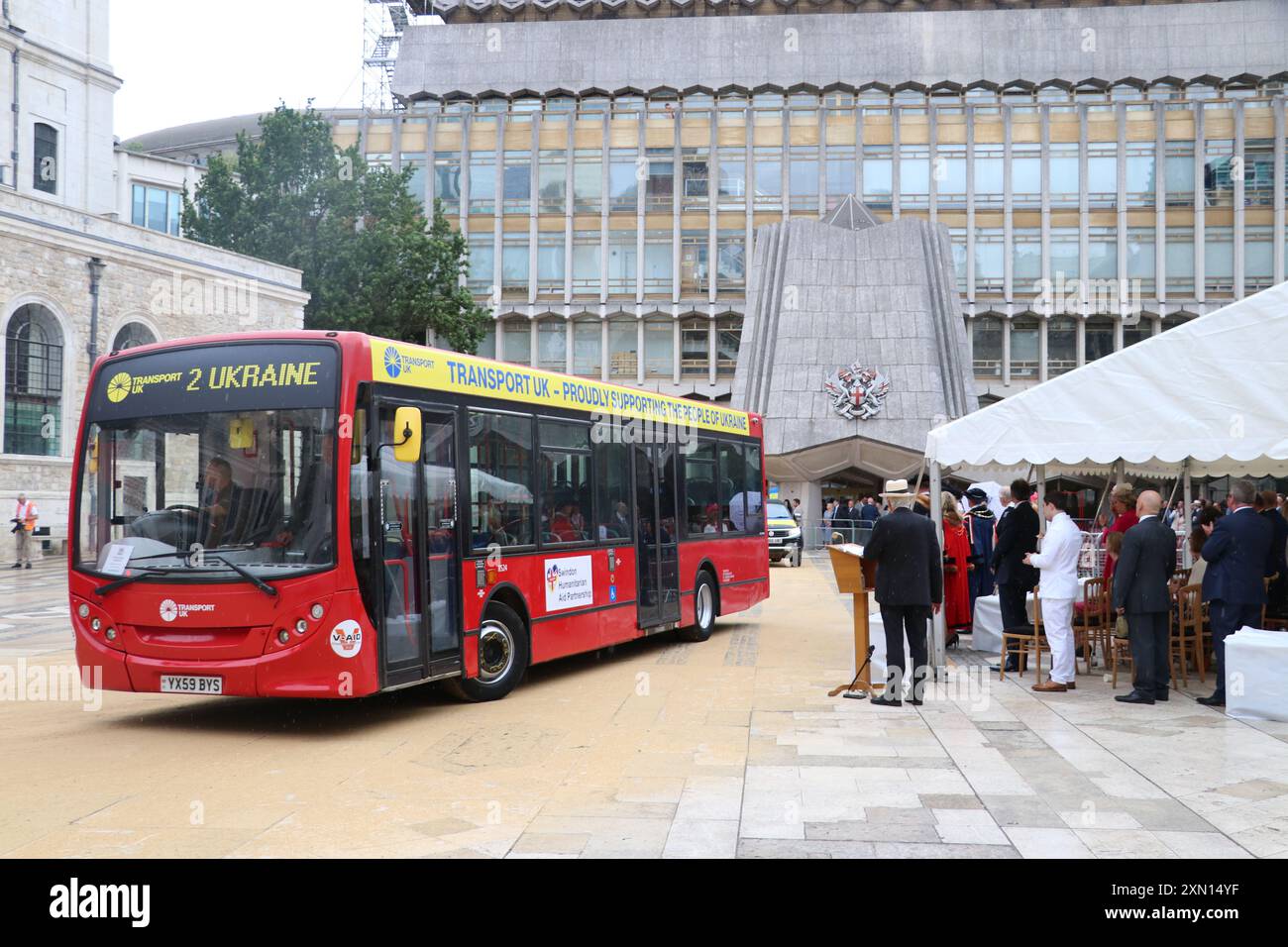 TRANSPORT UK ADL ENVIRO 200 BUS BEING DONATED TO UKRAINE AT THE 2024 ...
