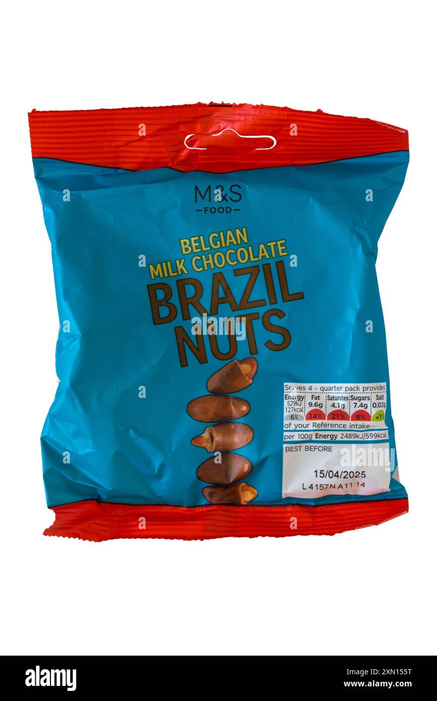 Belgian Milk Chocolate Brazil Nuts from M&S isolated on white ...