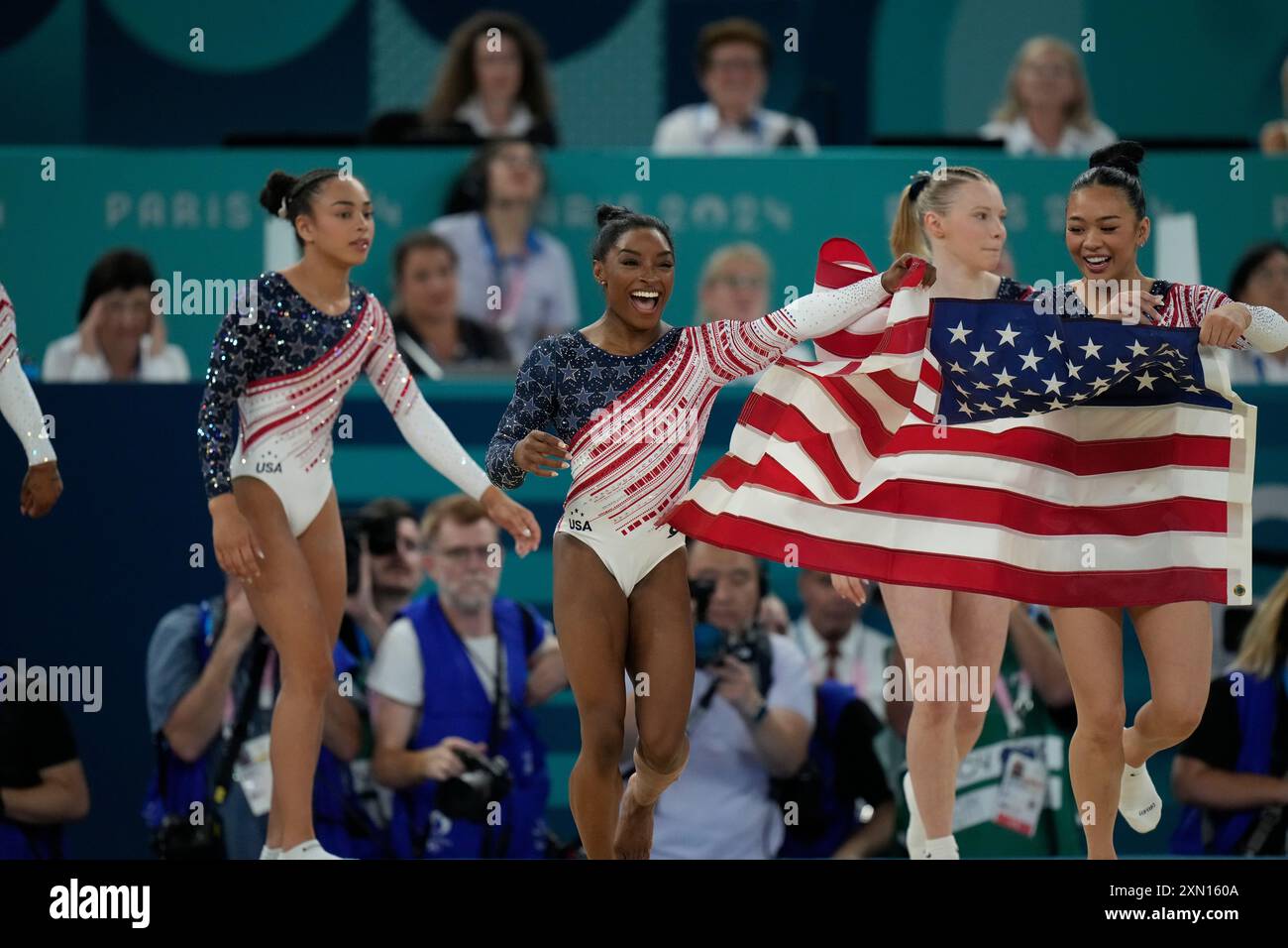Members of Team USA celebrate after winning the gold medal during the ...