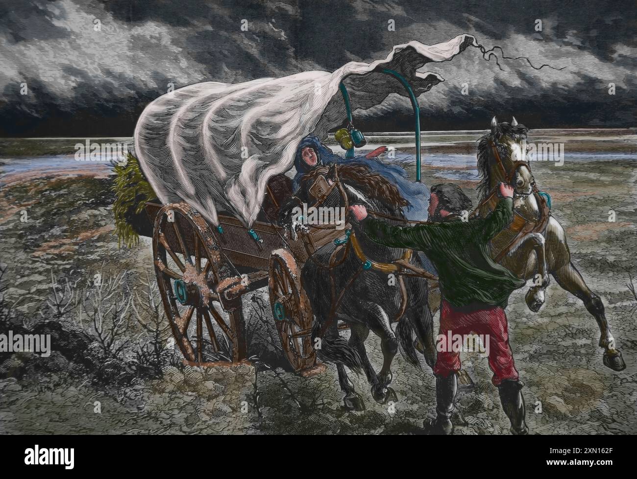 A farmer and his wife in a Kansas windstorm. Harper's Weekly, 1874 ...