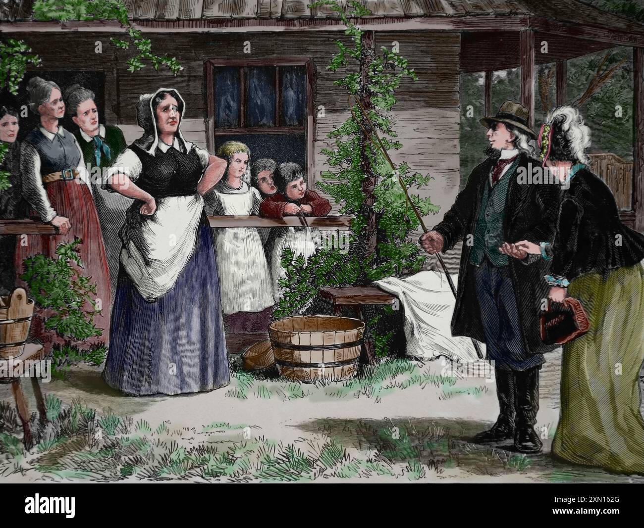 USA. Utah. Mormon introducing his fifth wife to the rest of this large ...