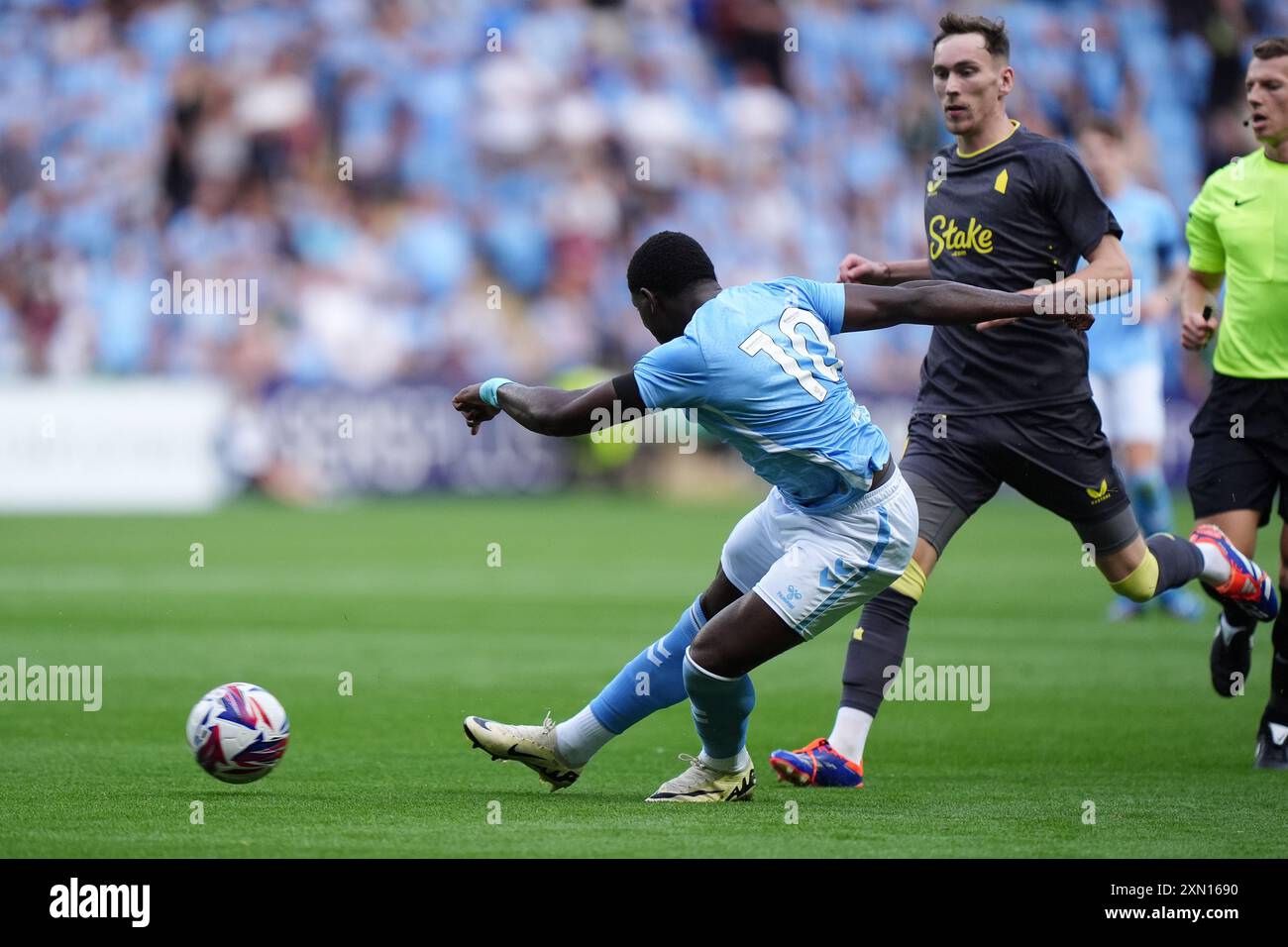 Coventry City's Ephron Mason-Clark attempts a shot on goal during the pre-season friendly match ...