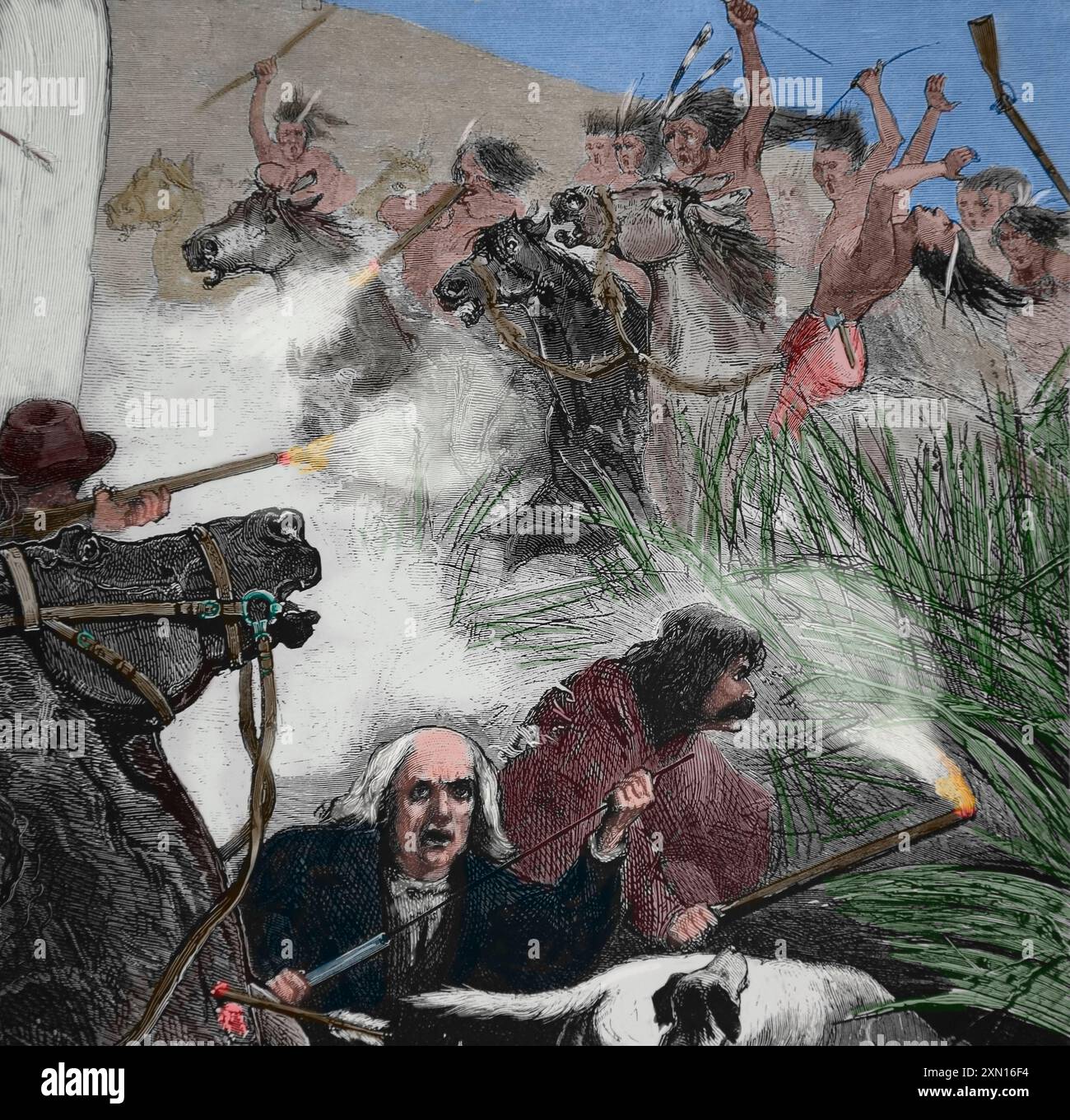 Settler fighting with indians hi-res stock photography and images - Alamy