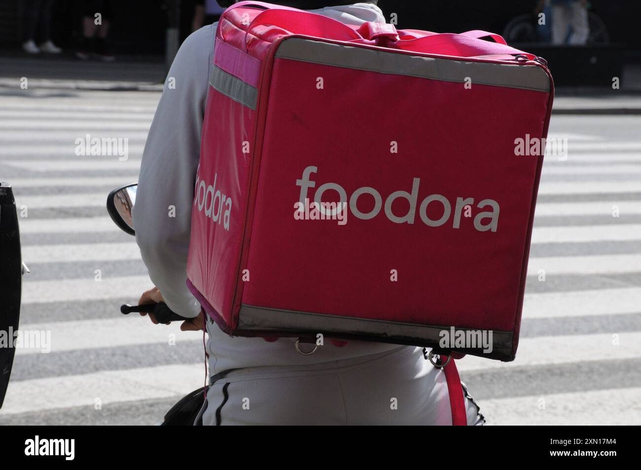 Copenhagen/ Denmark/30 July 2024/ Foodora delivery man in danish ...