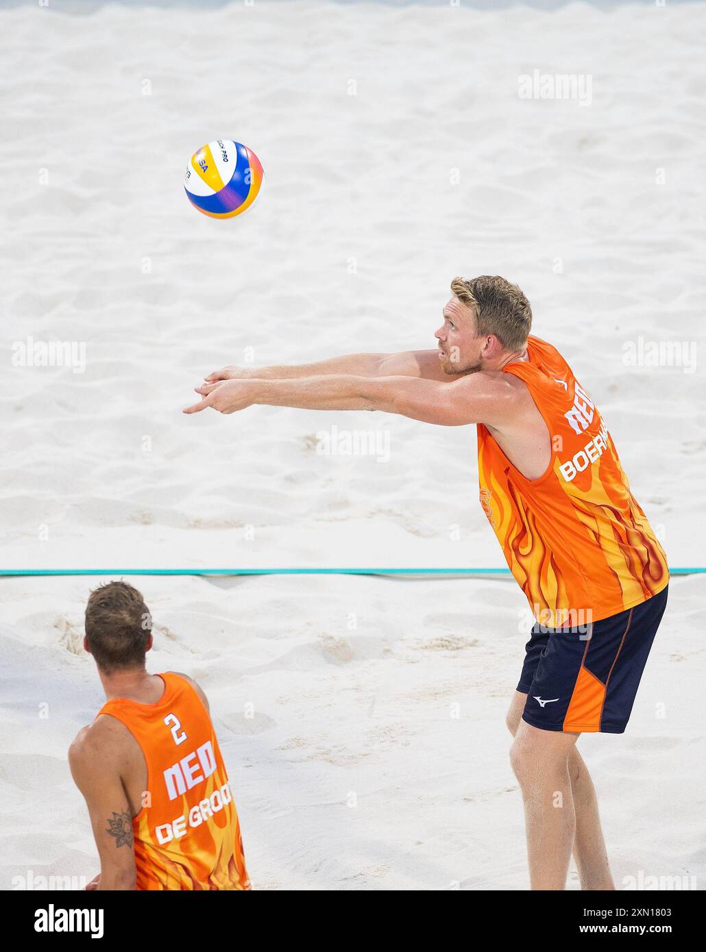 PARIS - Dutch beach volleyball players Stefan Boermans and Yorick de ...