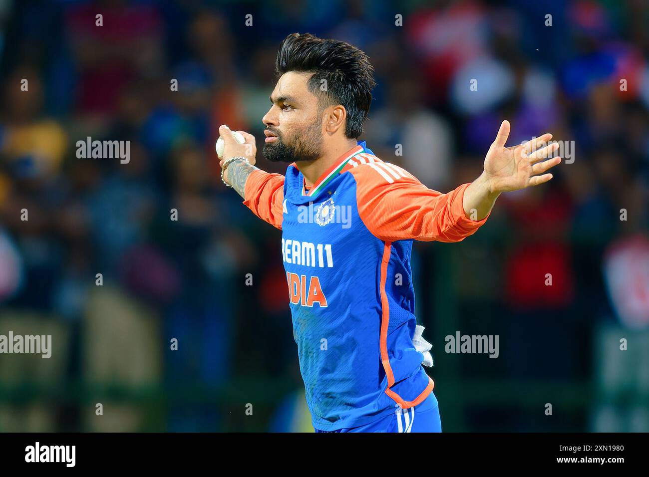 Kandy, Sri Lanka. 30th July 2024. India's Rinku Singh celebrates after ...
