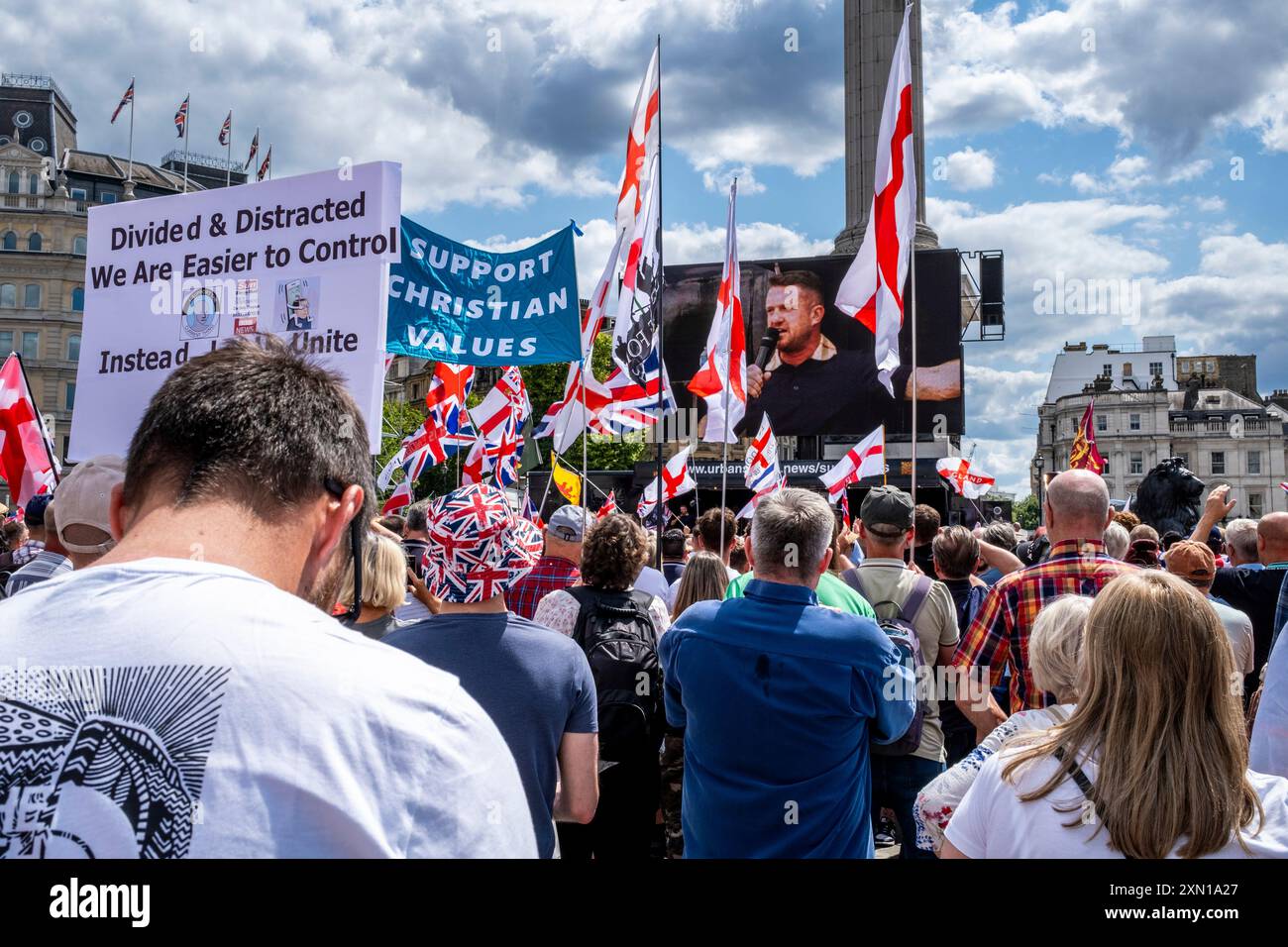 Large Crowds In Trafalgar Square Listen To Speeches Being Made By Right ...