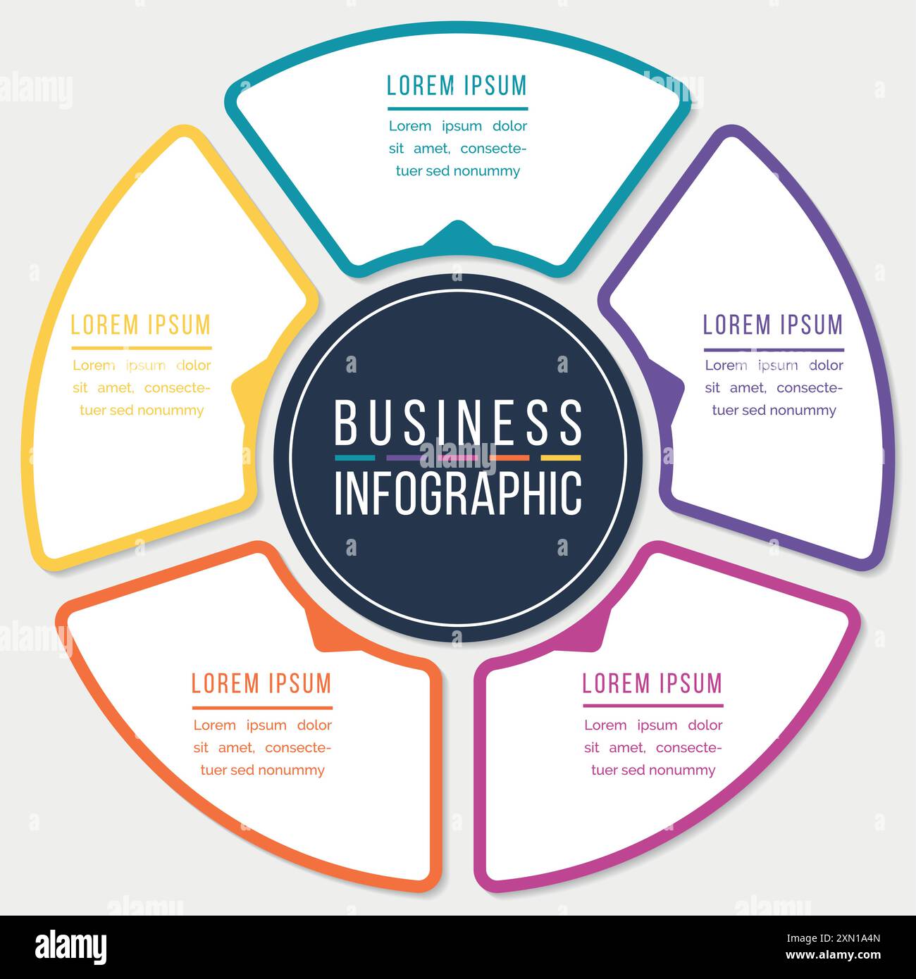 Infographic design circle 5 steps or elements business information ...