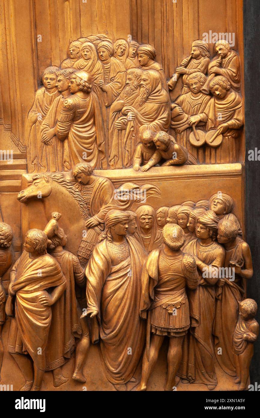 Scene from the Old Testament on the gold Gates of Paradise on the ...
