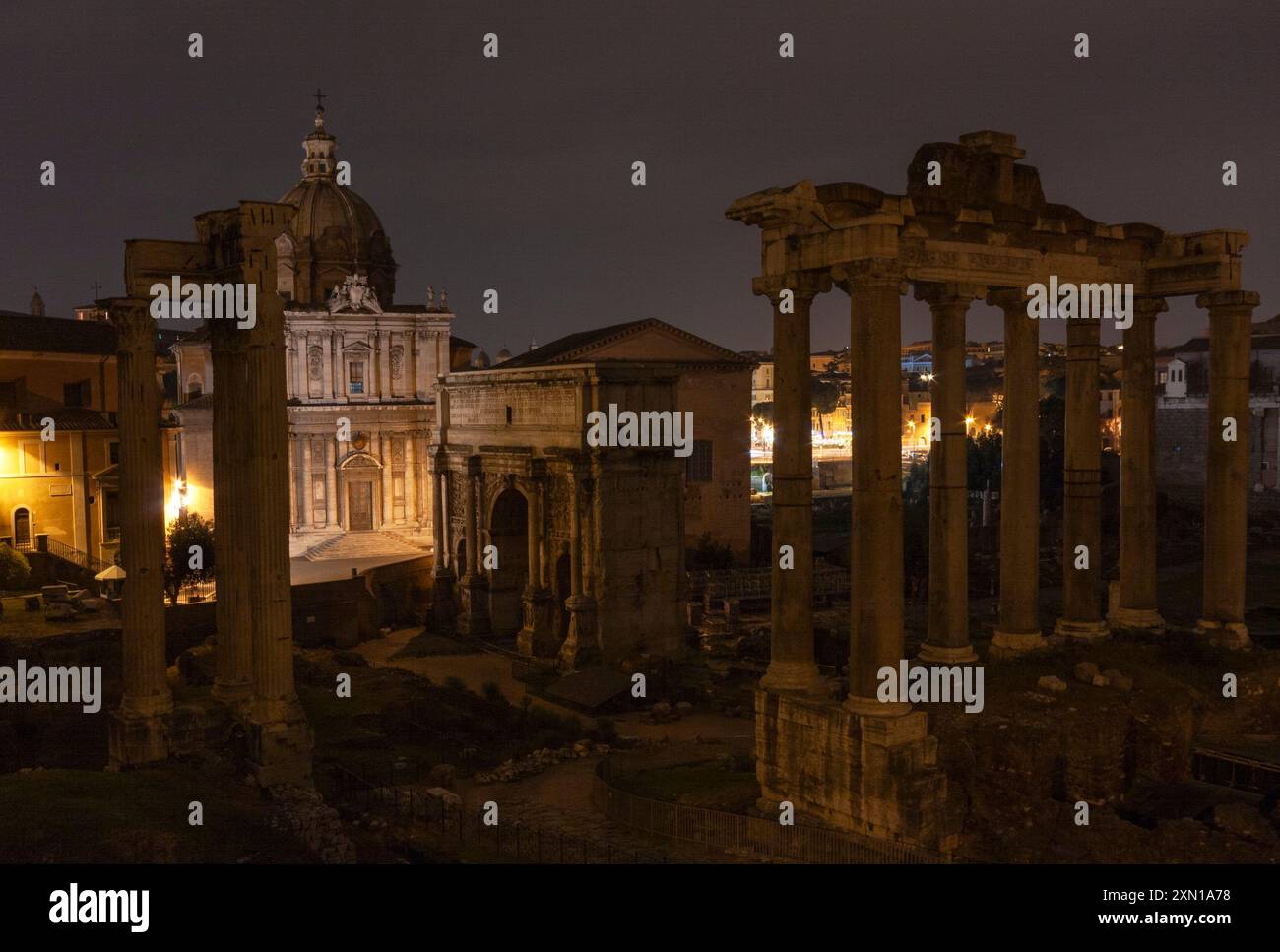 The Arch of Septimius Severus and the Temple of Saturn in the Roman ...