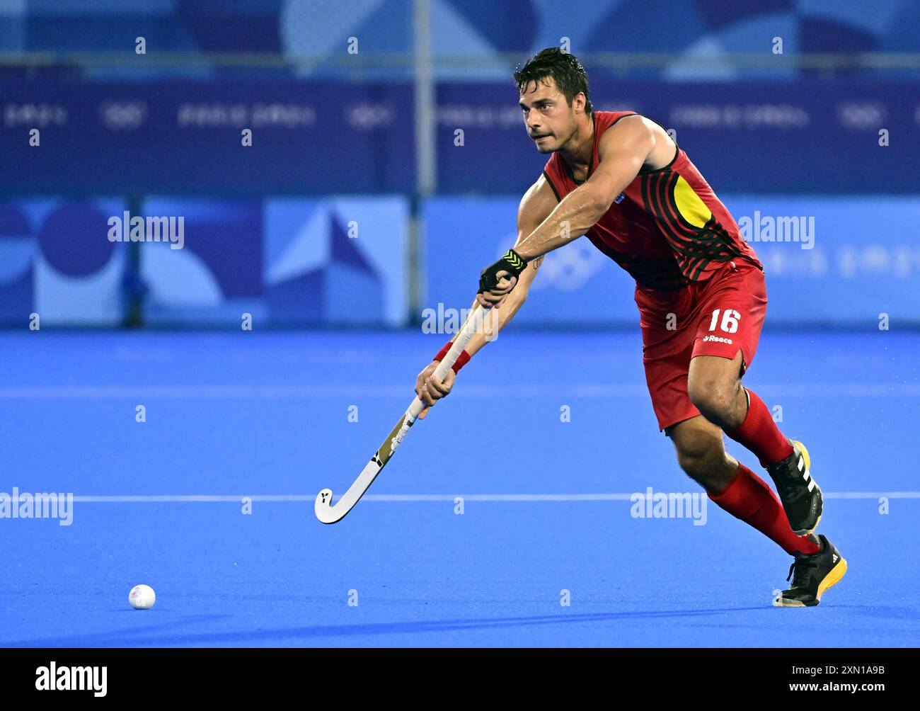Belgium's Alexander Hendrickx pictured in action during a hockey game ...