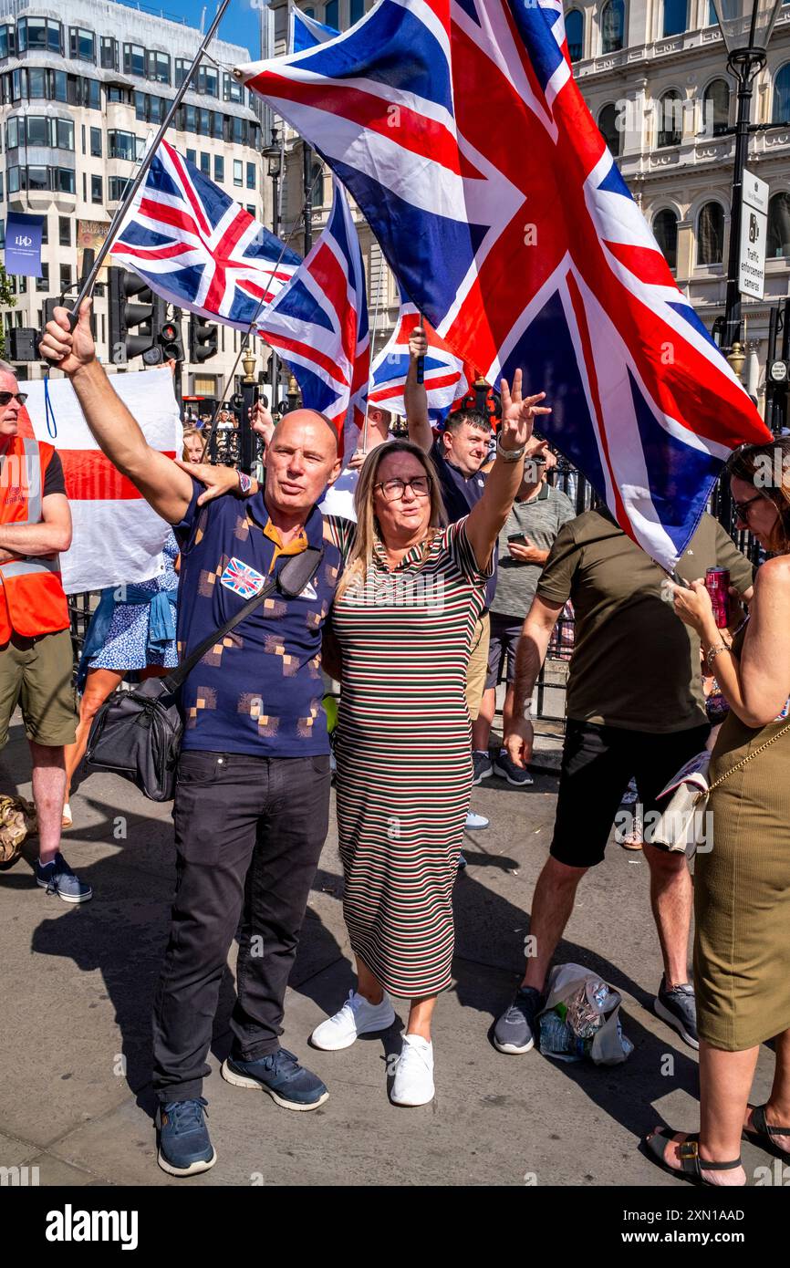 A Patriotic British Couple In Trafalgar Square At The July 27th ...