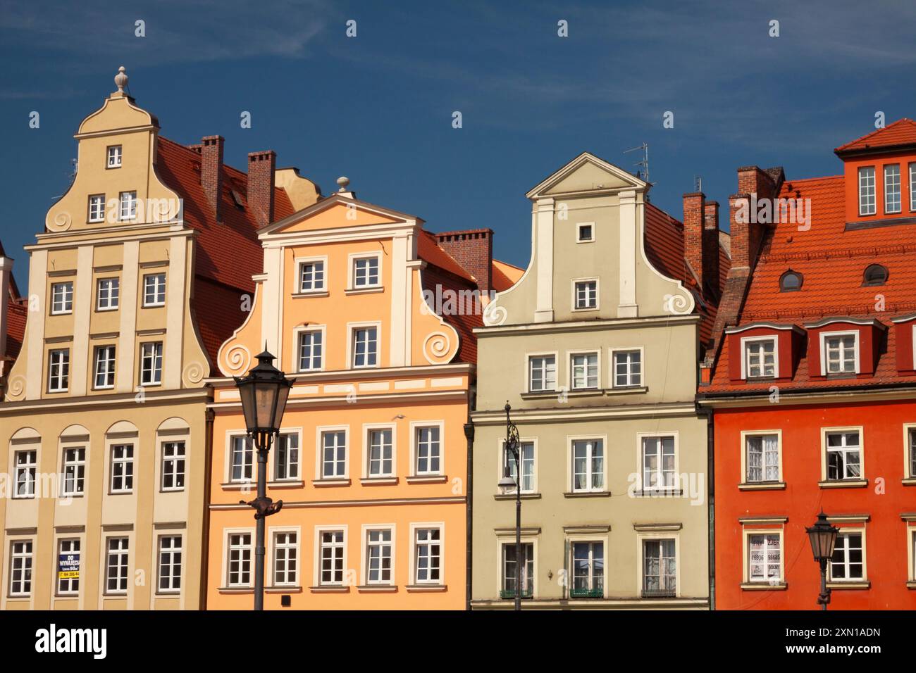 Colorful gabled houses on Salt market square in the old town of Wroclaw ...