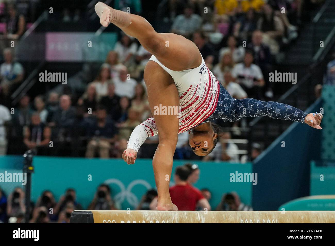 Jordan Chiles of United States competes in the Balance Beam during ...