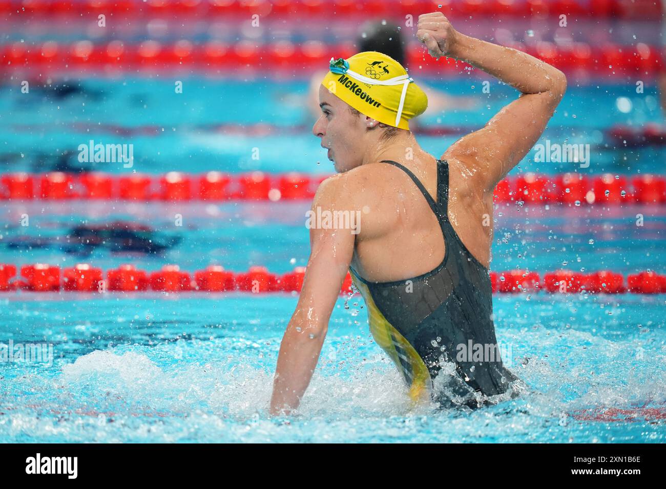 Australia's Kaylee McKeown celebrates after winning the women's 100m ...