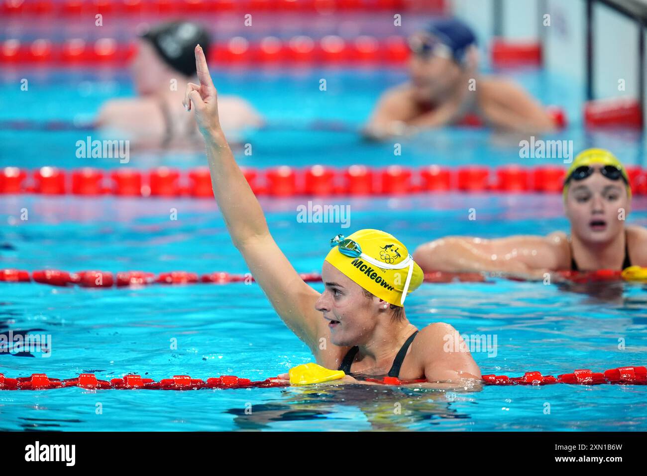 Australia's Kaylee McKeown celebrates after winning the women's 100m ...