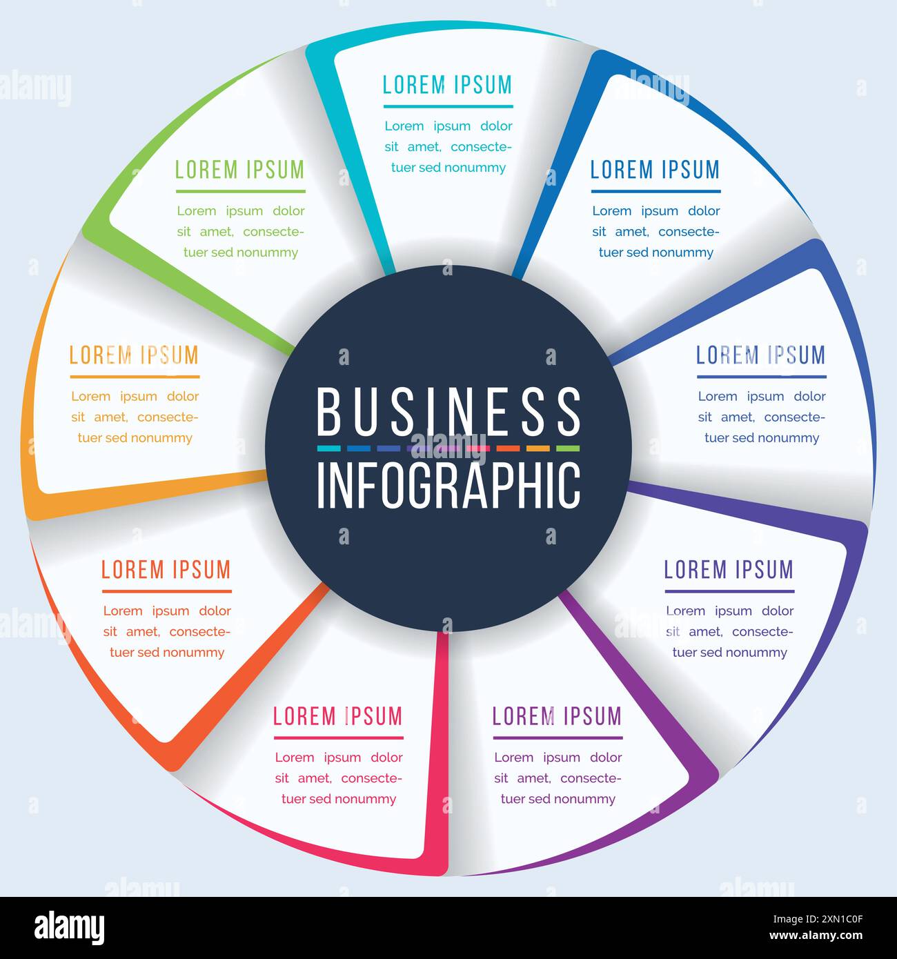 9 Steps Circle Infographic design 9 steps, objects, elements or options infographic business ...