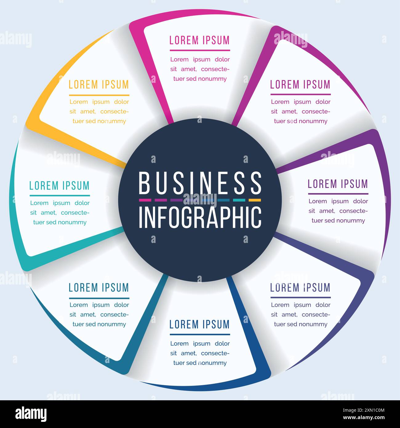 8 Steps Circle Infographic design 8 steps, objects, elements or options ...