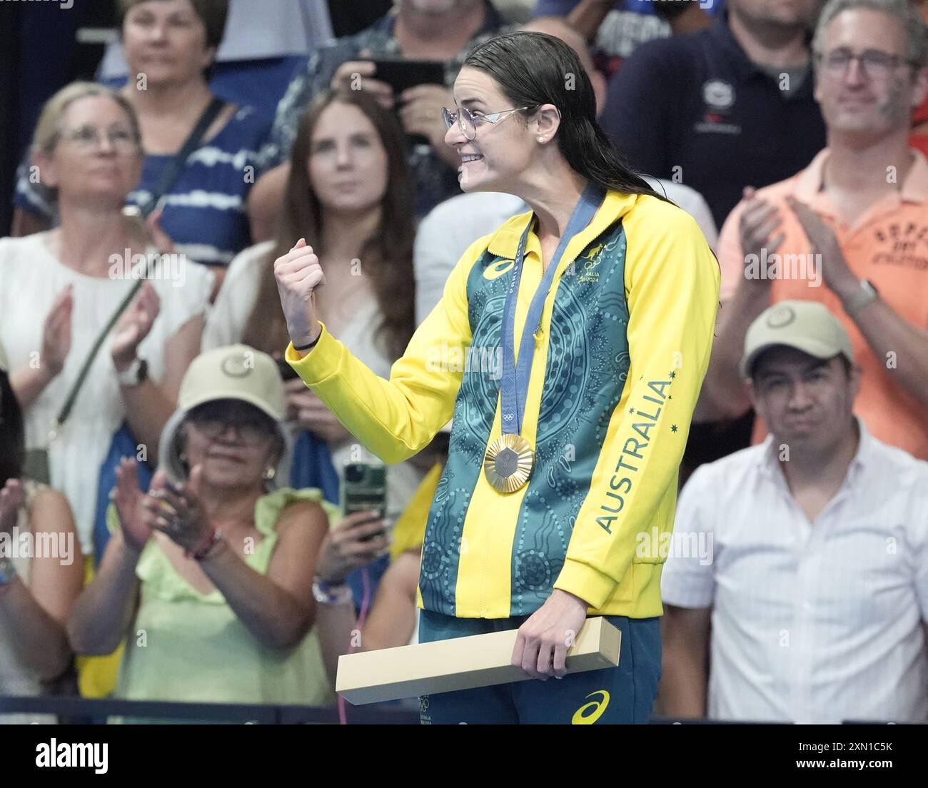 Paris, France. 30th July, 2024. Women's 100m Backstroke Final gold ...